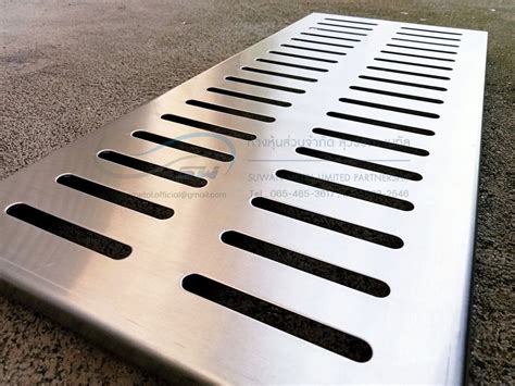 ฝาปิดรางระบายน้ำ Stainless สแตนเลสไร้สนิม เกรดsus304 ฝาปิดท่อรางระบายน้ำรางกัสเตอร์ สแตนเลส