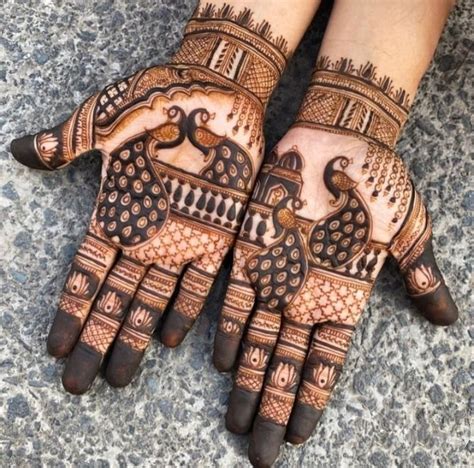 Front Hand Peacock Henna Design Latest Mehndi Designs Hands Mehndi