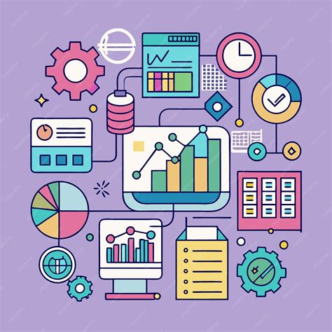 Data Analysis Statistics And Workflow Management With Charts Graphs Lists And Gears Premium Ai