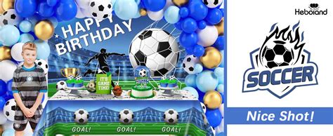 Soccer Birthday Party Decorations 116ppcs 16ft Blue