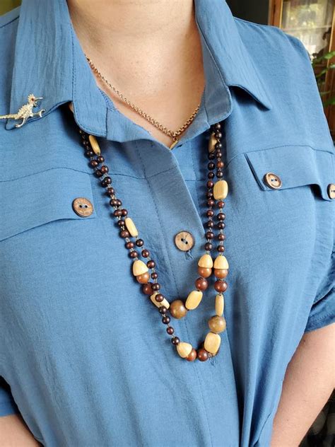 Ожерелье сотуар ручной работы древесина италия — цена 332 грн в каталоге Колье и ожерелья