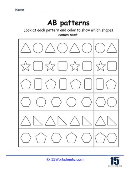 Ab Patterns Worksheets 15 Worksheets Library