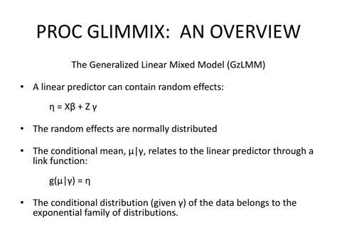 Ppt Proc Glimmix An Overview Powerpoint Presentation Free Download