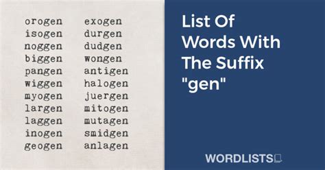 List Of Words With The Suffix Ist