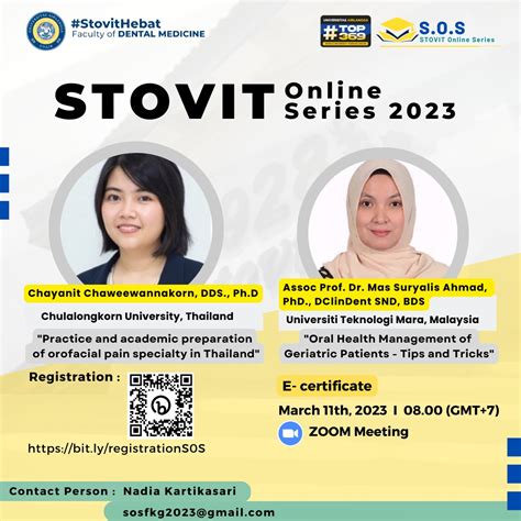 Stovit Online Series 2023 Research Center Of Dental Medicine Faculty