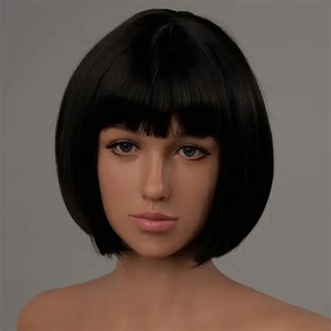 Zelex Silicone Sex Doll Head With Black Wig Ge08m Hxdoll