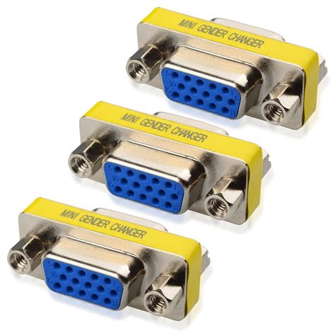 3 Pack VGA DB15 Female To Female Gender Changer Adapter Walmart Com