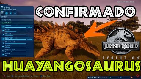 Huayangosaurus Confirmado En Jurassic World Evolution Youtube