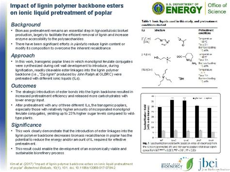 Impact Of Lignin Polymer Backbone Esters On Ionic
