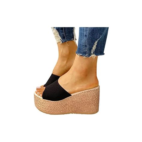 Mjgkhiy Ciabatte Con Zeppa Donna Estive Strass Gioiello Ciabatte