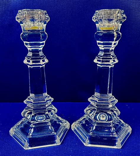 Tiffany And Co Crystal Candle Holders Signed Tiffany And Co 25318