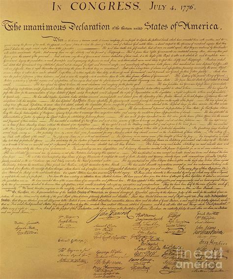 Signed Painting The Declaration Of Independence By Founding Fathers