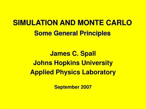 Ppt Simulation And Monte Carlo Some General Principles Powerpoint Presentation Id 449466