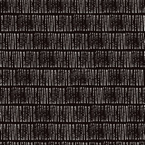 Wicker Texture Rustic Stamp Style Seamless Vector Pattern Black And White Stock Vector