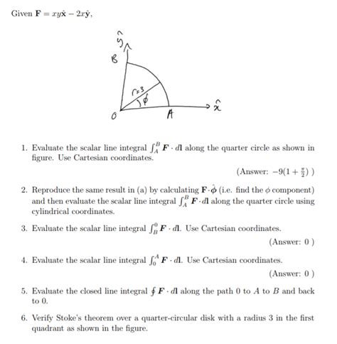 Solved Given F Xyx 2xy 1 Evaluate The Scalar Line