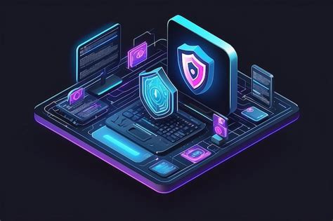 Cybersecurity Data Protection Isometric Icon Premium Ai Generated Image