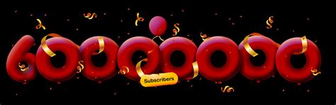 60000000명의 팔로워가 있는 배너는 3d 레드 풍선과 다채로운 색종이로 되어 주셔서 감사합니다 소셜 미디어 60m 팔로워 를위한 벡터 일러스트 3d 번호 감사 구독자를