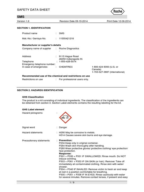 Msds Sms Acid Wash Pdf Firefighting Occupational Safety And Health