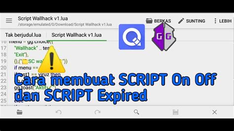 Cara Membuat Script Tombol On Off Gameguardian Lua Youtube