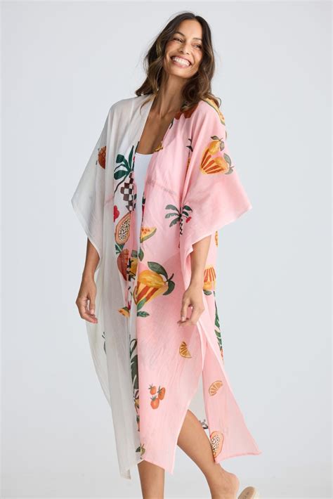Asta Long Kaftan Tropical Fruit Castella Boutique