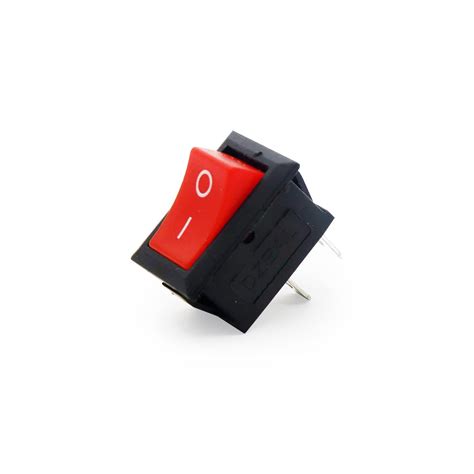 Red Color 2 Pin Spst Small Plastic Rocker Switch 6a 250v Ac Pack Of