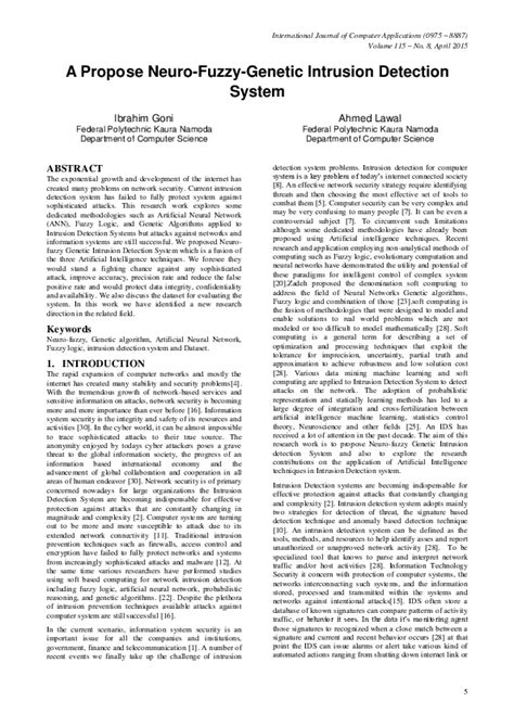 Pdf A Propose Neuro Fuzzy Genetic Intrusion Detection System