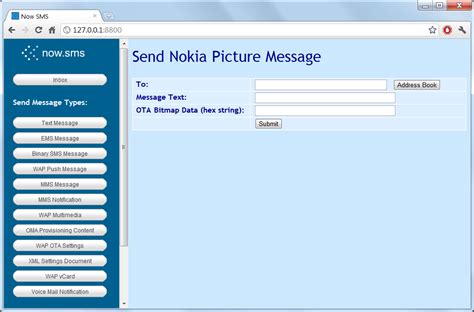 Send Binary Message Nowsms