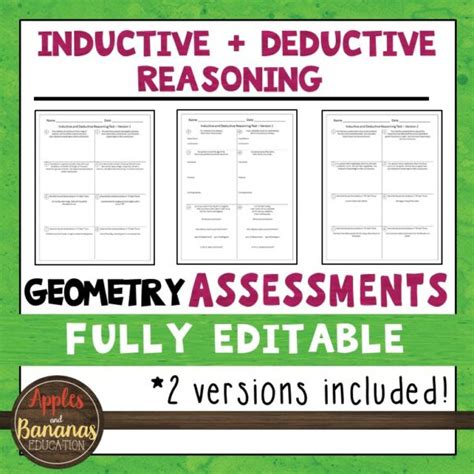 Inductive And Deductive Reasoning Tests Geometry Editable Assessments