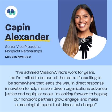 Were Thrilled To Welcome Capin Alexander As Our New Senior Vice