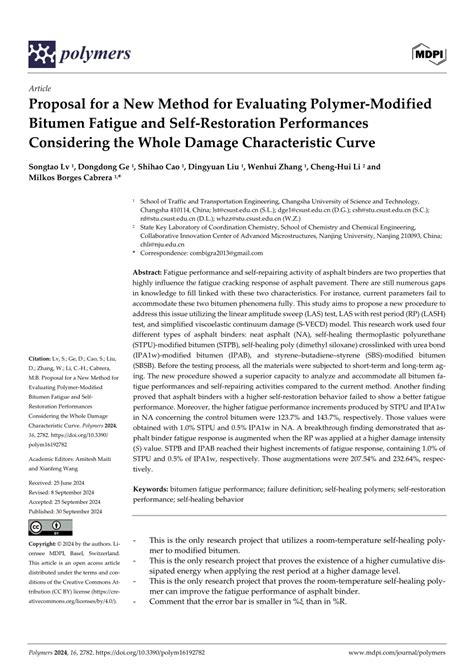Pdf Proposal For A New Method For Evaluating Polymer Modified Bitumen Fatigue And Self