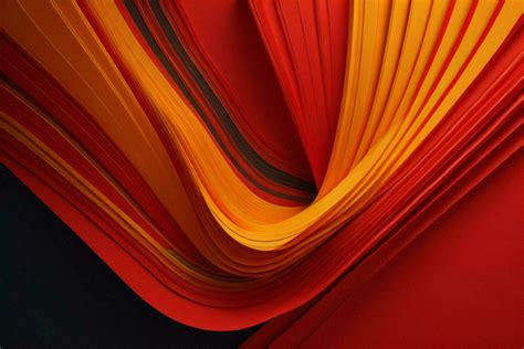 AI Generated Abstract Red And Orange Curved Paper On Black Background Generative Ai 35706685