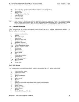 Ieee C37 2 2001 Device Function Numbers And Contact Designations PDF