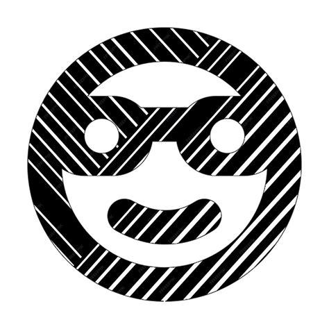 Premium Photo Face Glasses Icon Black White Diagonal Lines