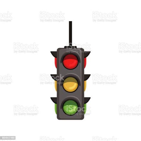 세마포어와 신호의 수직 배치 빨간색 노란색 및 녹색 램프와 평면 벡터 소통량 빛 도 교차로에 위치 하는 신호 장치 0명에 대한 스톡 벡터 아트 및 기타 이미지 Istock