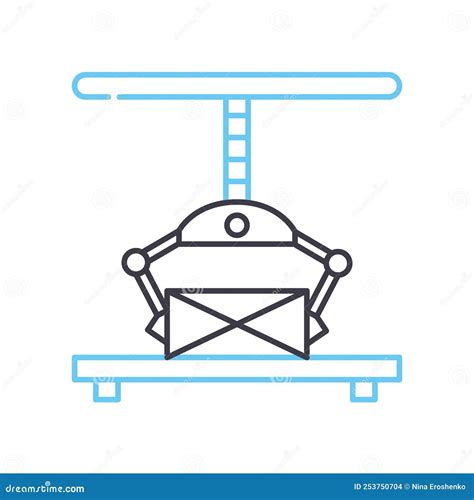 Assembly Line Line Icon Outline Symbol Vector Illustration Concept Sign Stock Vector