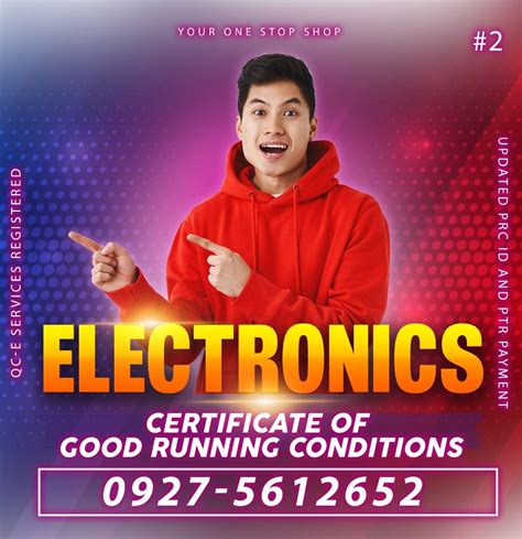 Electronics Certificate Of Good Running Conditions Computers And Tech Office And Business