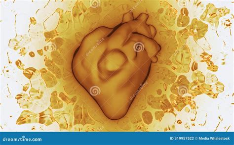 Colorful Beating Human Heart Animation Motion Artistic Concept Of Human Anatomy Stock
