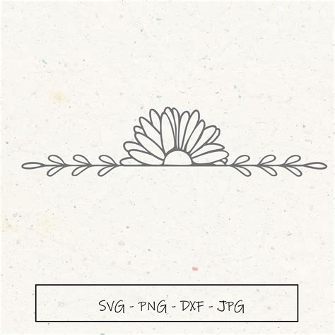 Daisy Flower Border SVG Underline Divider Daisies Doodle Etsy UK