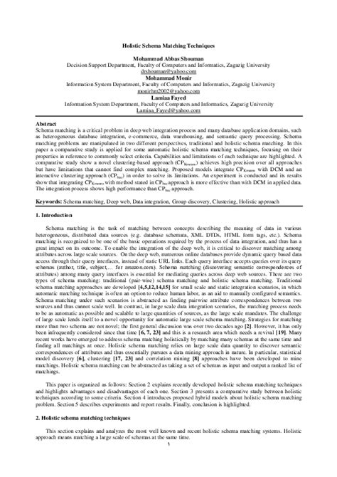 pdf holistic schema matching techniques