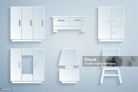 테이블 램프 옷장 의자 서랍장 및 아이콘을 설정합니다 벡터 3차원 형태에 대한 스톡 벡터 아트 및 기타 이미지 3차원 형태 가구 가정의 방 Istock