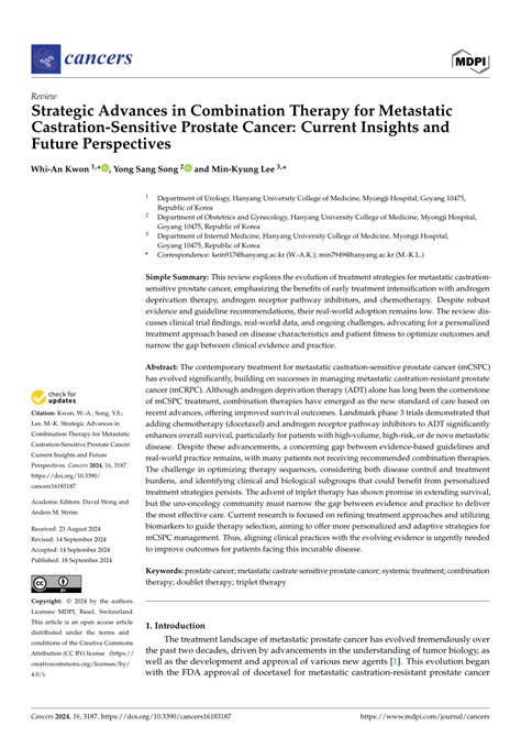 Pdf Strategic Advances In Combination Therapy For Metastatic