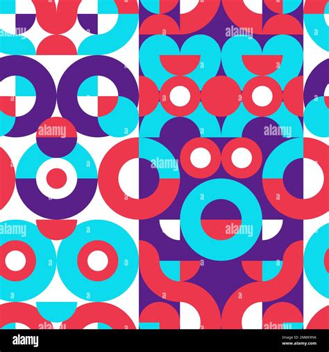 Geometric Abstract Retro Pattern In Bauhaus Style Stock Vector Image