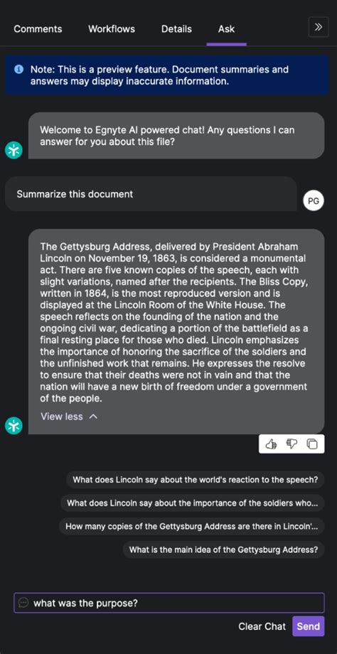 Ai Driven Document Summarization And Document Qanda Egnyte