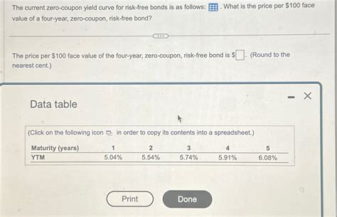 Solved The Current Zero Coupon Yield Curve For Risk Free