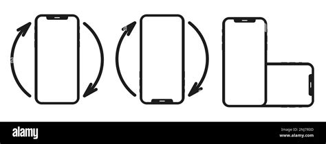 Rotate Mobile Phone Device Rotation Symbol Vector Illustration Stock