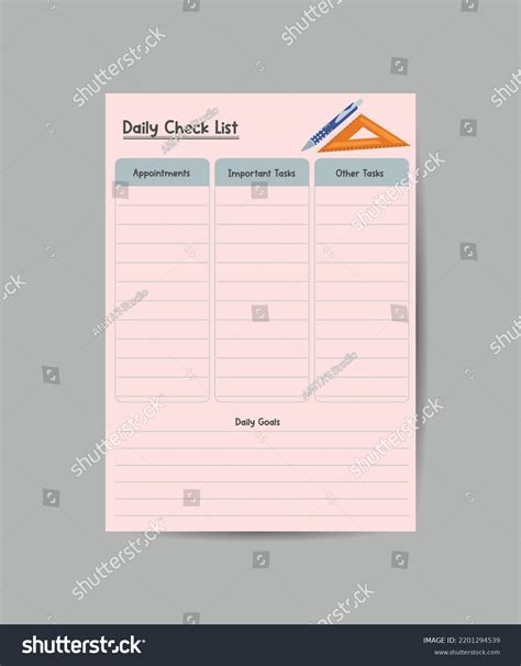 Daily Routines Planner Template School Schedulers Stock Vector Royalty Free 2201294539