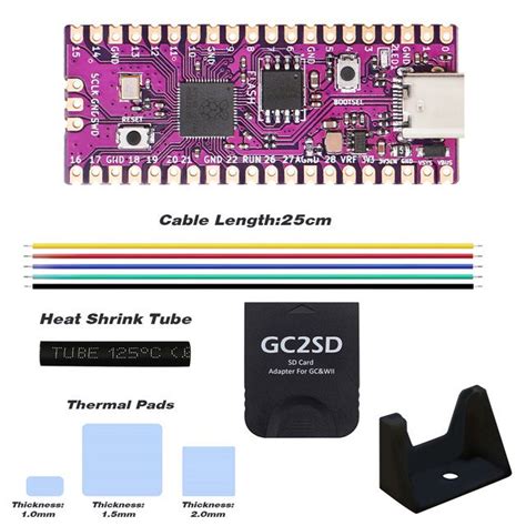 Raspberry Picoboot Pi Pico Board Opl Replacement Purple Kit 5 Modchip Sd2sp2 Adapter Gc2sd Card Read