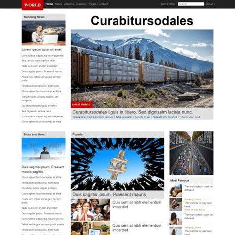 News And Magazine Bootstrap 3 Column Web Template Templates News Magazines World