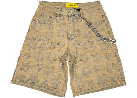 Guapi Vintage Stars Denim Shorts Beige Mens Fw25 Us