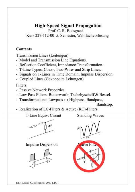 High Speed Signal Propagation